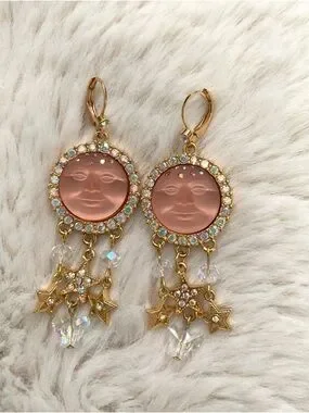 Kirks Folly | Jewelry | Kirks Folly Pink Moon Face Dangling ...